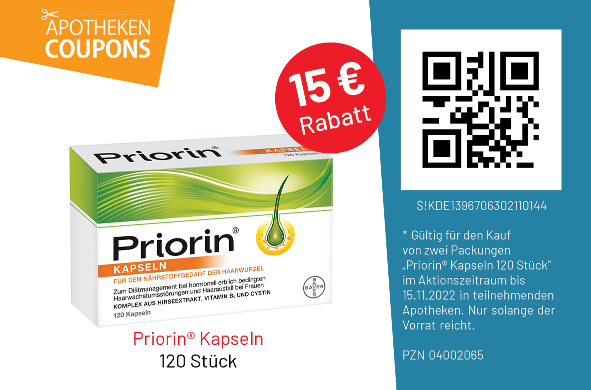 Priorin® Kapseln (120 Stk.) ab 2 Packungen - apothekencoupons.de